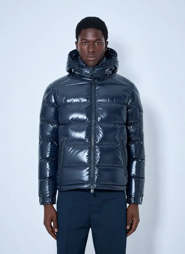Moncler Maya Hooded Short Down Jacket - Blue