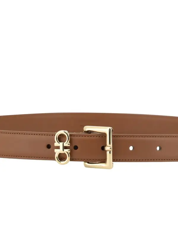 FERRAGAMO Gancini Belt - Brown