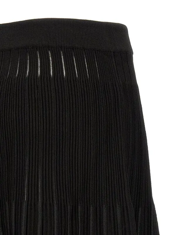 Balmain Pleated Skirt - Black