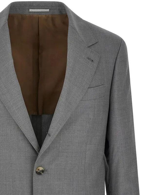 Brunello Cucinelli Hopsack Blazer - Gray