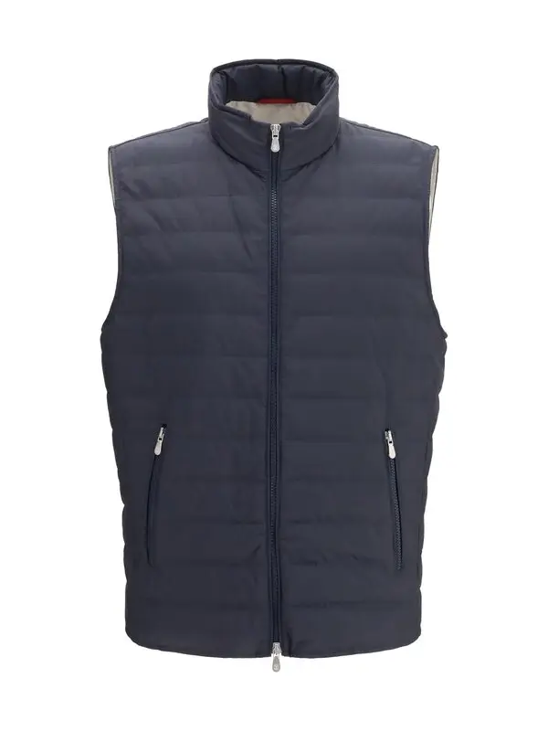 Brunello Cucinelli Sleeveless Padded Gilet - Blue