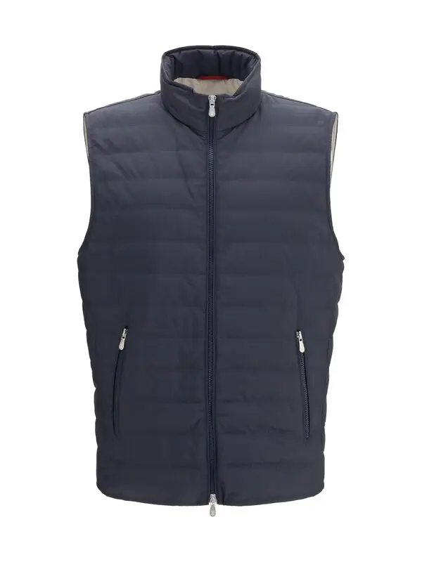 Brunello Cucinelli Sleeveless Padded Gilet - Blue