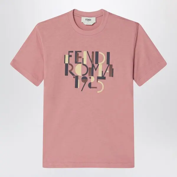Fendi Cotton T-shirt With Logo Print - Pink