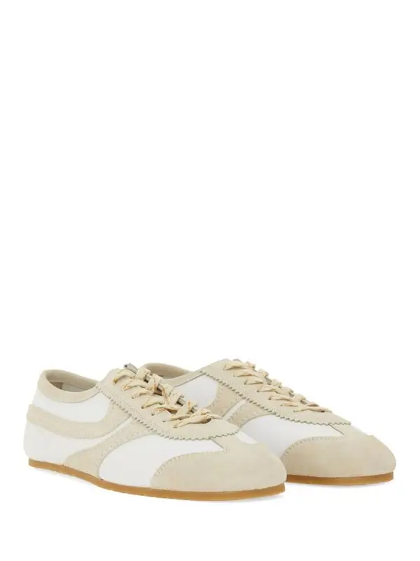 Dries Van Noten Leather And Suede Sneaker - White