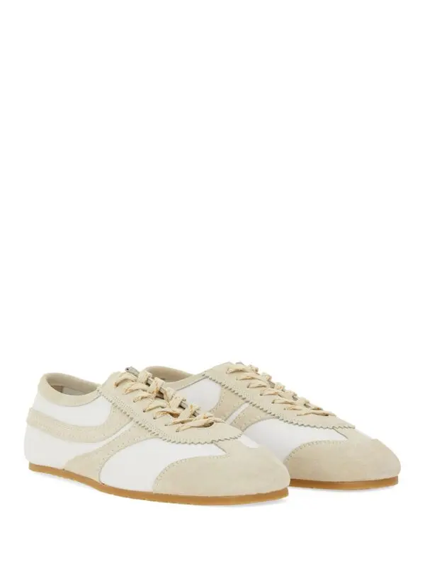 Dries Van Noten Leather And Suede Sneaker - White