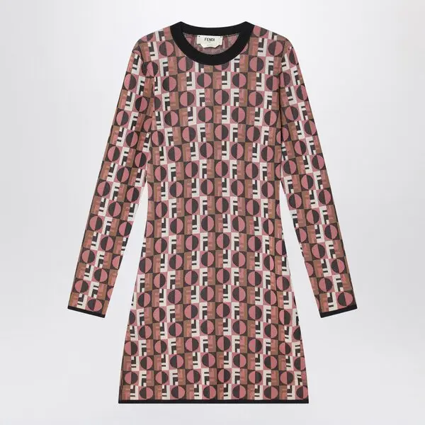 Fendi Viscose Jacquard Dress - Pink