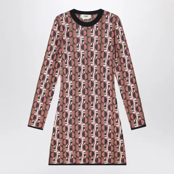 Fendi Viscose Jacquard Dress - Pink