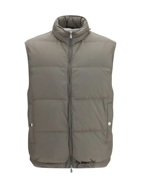 Brunello Cucinelli Sleeveless Padded Gilet - Gray