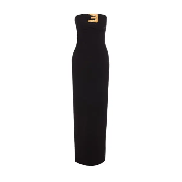 Balmain Belted Bustier Long Dress