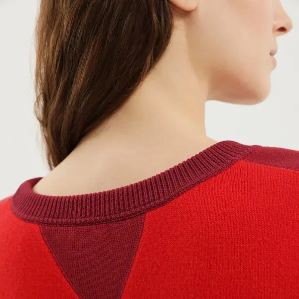 1989 STUDIO Wool Color Block Crew Neck Sweater