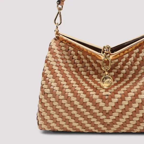 Etro Vela M Rafia Shoulder Bag - Multicolor