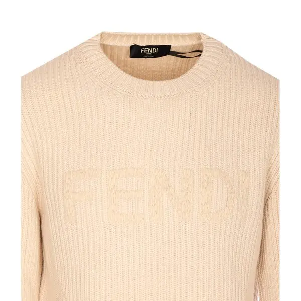 Fendi Maxi Lettering Logo Sweater - Cream