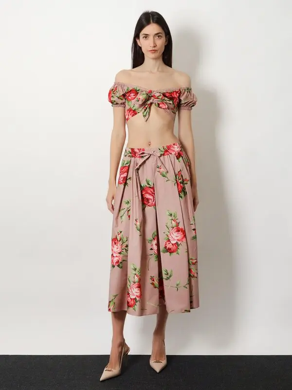 Dolce & Gabbana Cotton Skirt With Iconic Print - Multicolor
