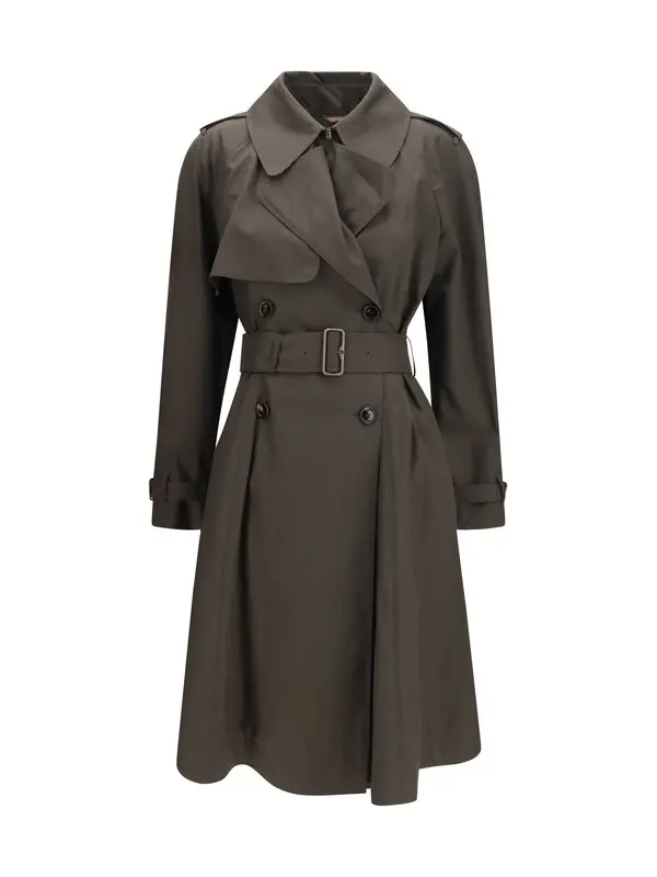 Burberry Pembury Cotton Gabardine Trench Coat - Green