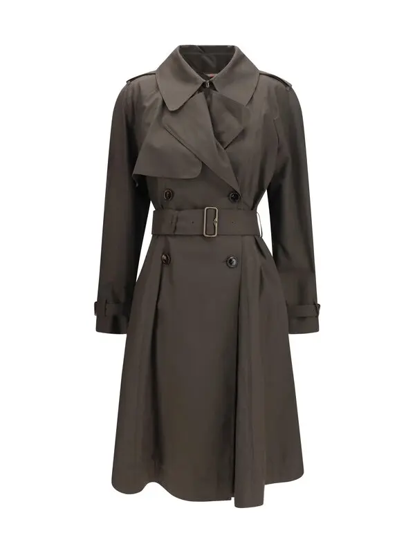Burberry Pembury Cotton Gabardine Trench Coat - Green