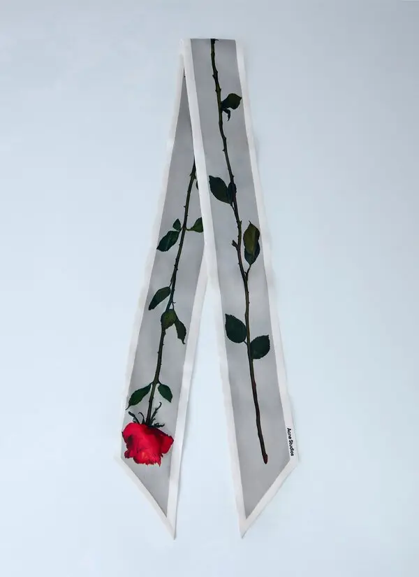 Acne Studios Silk Scarf - Gray