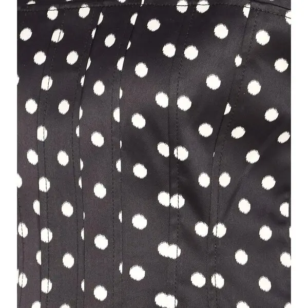 GANNI Polka Dots Satin Corset Top