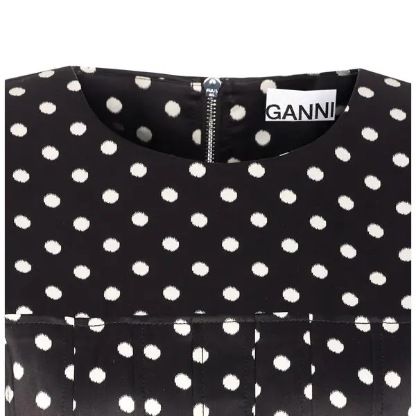 GANNI Polka Dots Satin Corset Top