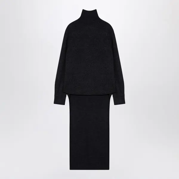 Givenchy Dark Grey Turtleneck With Drawstring - Gray