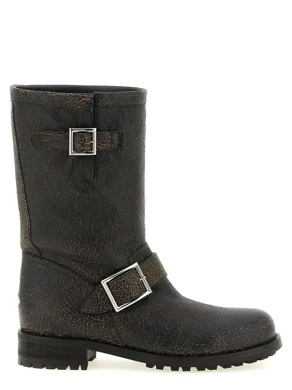 JIMMY CHOO Biker Mid' Ankle Boots - Black