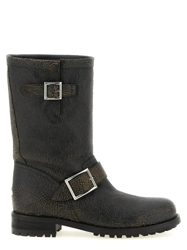 JIMMY CHOO Biker Mid' Ankle Boots - Black