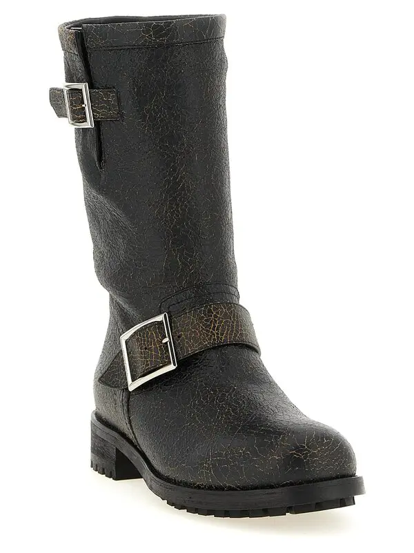 JIMMY CHOO Biker Mid' Ankle Boots - Black