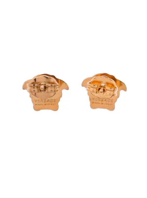 Versace Earrings 'medusa Head' Gold Color In Brass