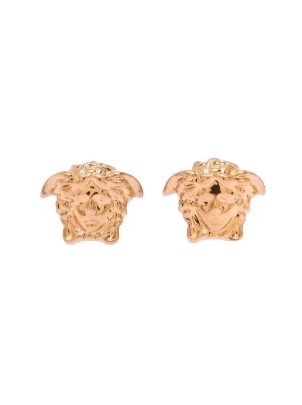 Versace Earrings 'medusa Head' Gold Color In Brass - Multicolor