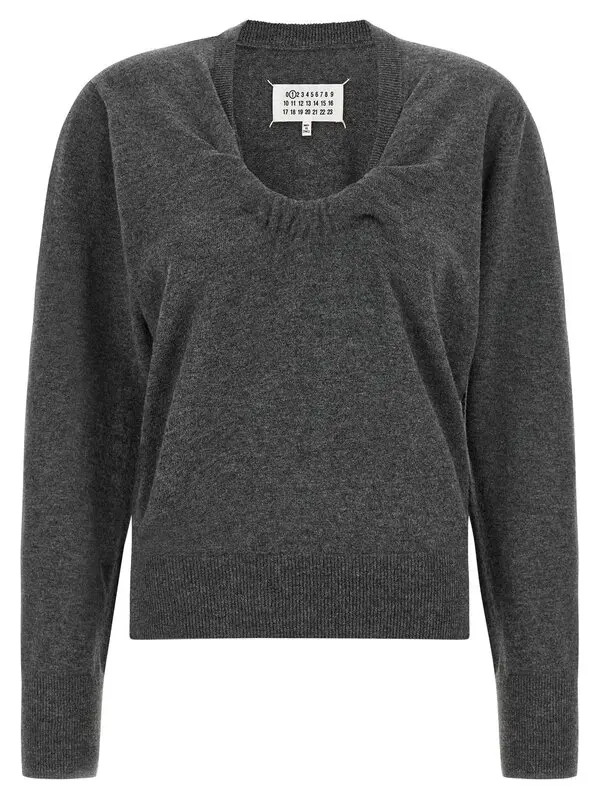 MAISON MARGIELA Twist Wool Sweater - Gray