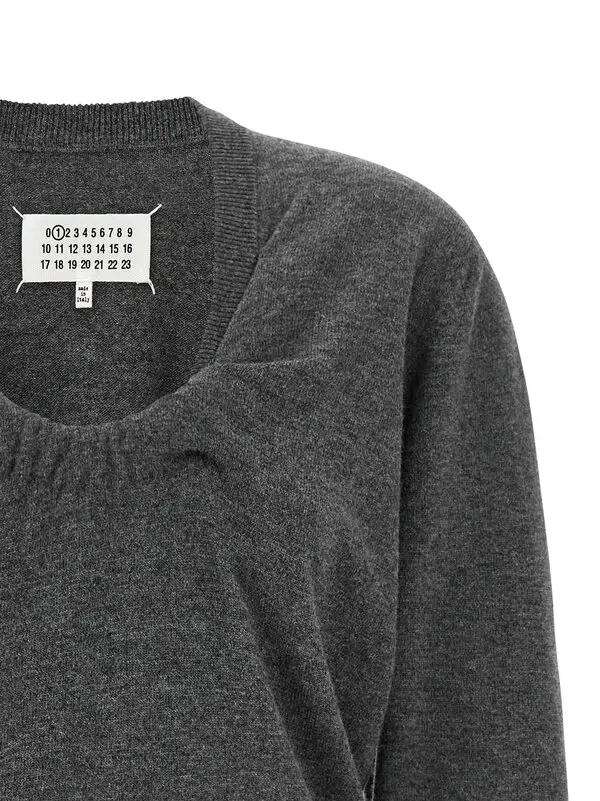 MAISON MARGIELA Twist Wool Sweater - Gray