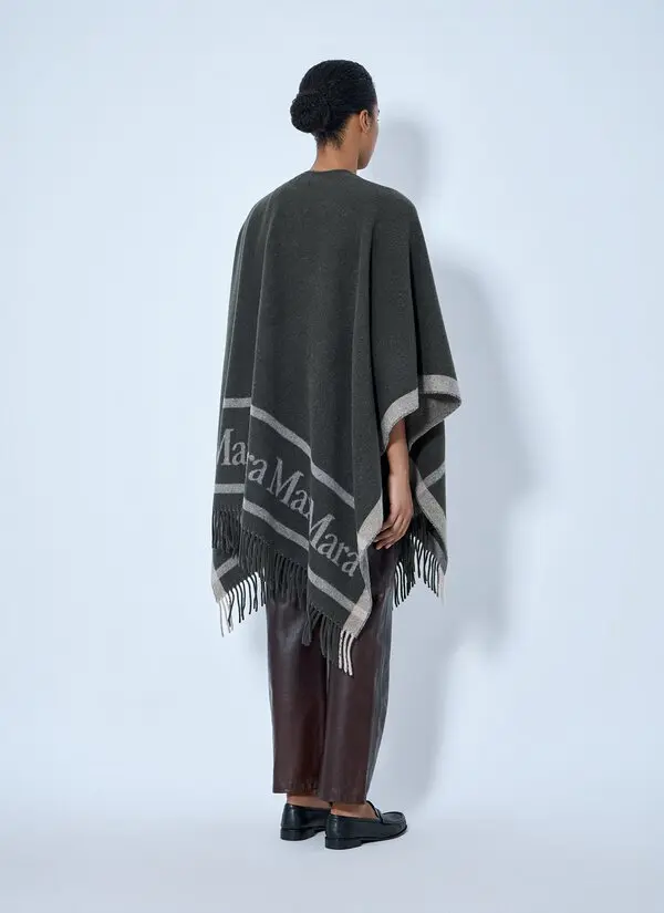 Max Mara Fringed Wrap With Logo Detail