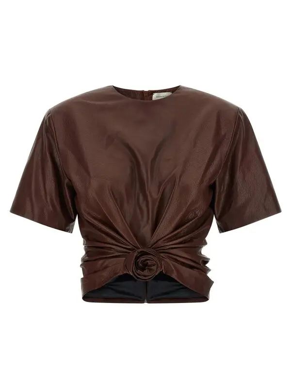 Magda Butrym Leather Short-sleeve Top