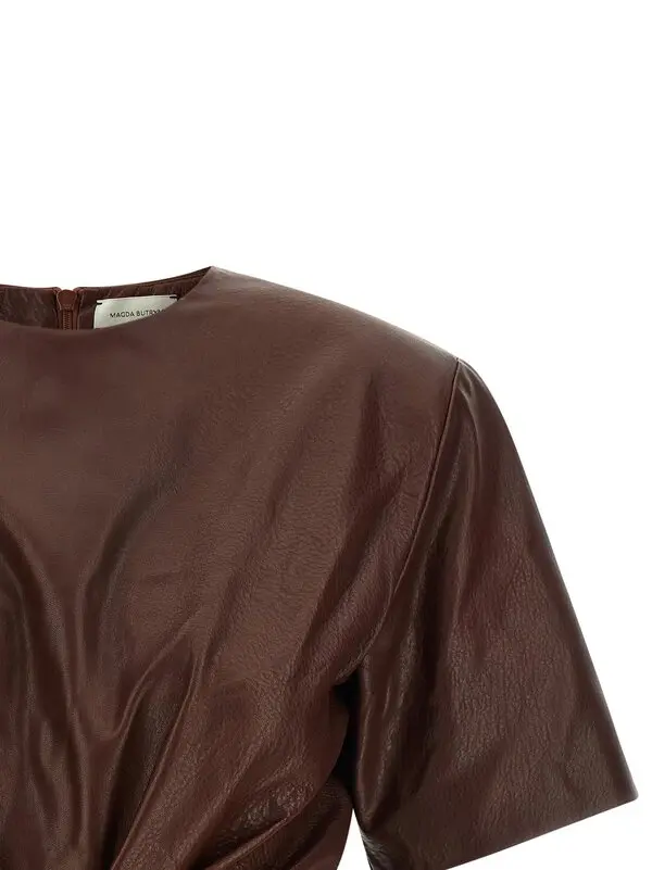 Magda Butrym Leather Short-sleeve Top