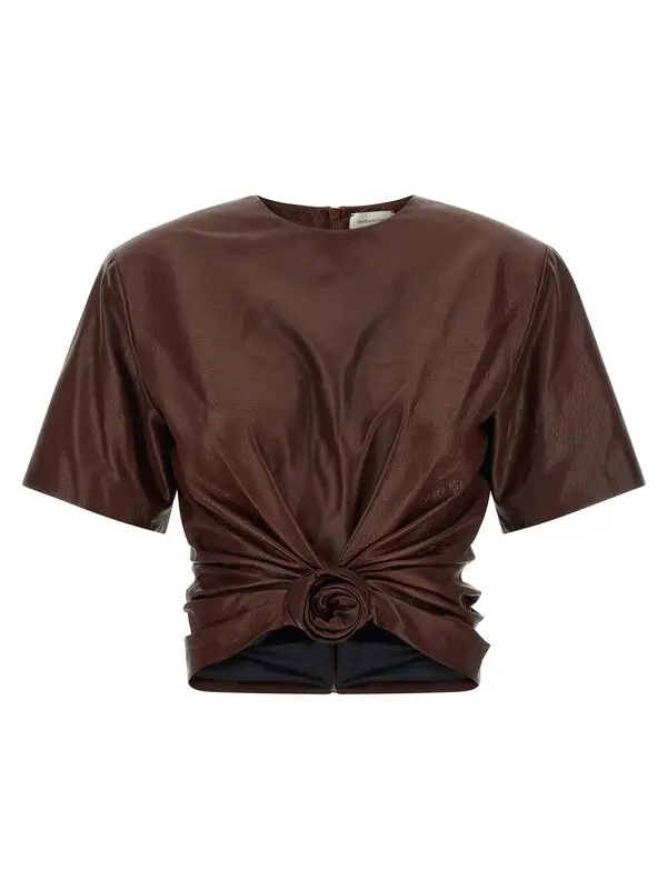 Magda Butrym Leather Short-sleeve Top