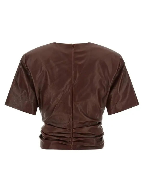 Magda Butrym Leather Short-sleeve Top
