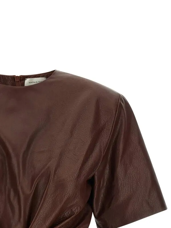 Magda Butrym Leather Short-sleeve Top