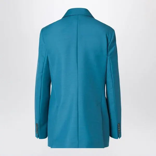 Max Mara Turquoise Wool-blend Double-breasted Jacket