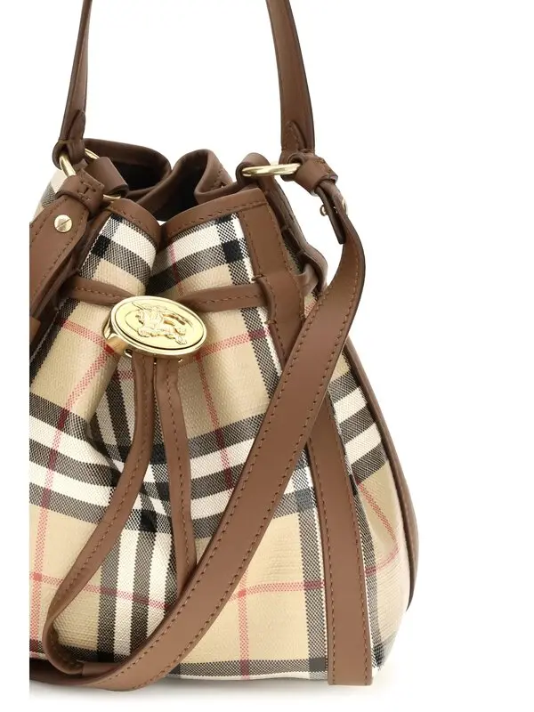 Burberry Mini Check Bucket Bag - Cream