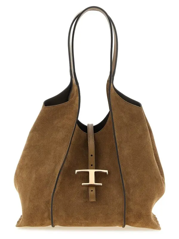 TOD'S Medium 't Timeless' Shopping Bag - Brown