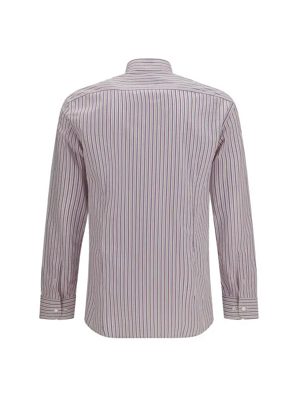 Etro Roma Striped Cotton Shirt With Pegaso Logo