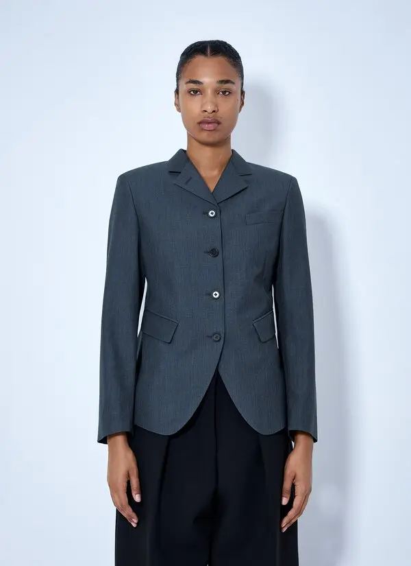 JIL SANDER Single-breasted Tailored Blazer - Gray