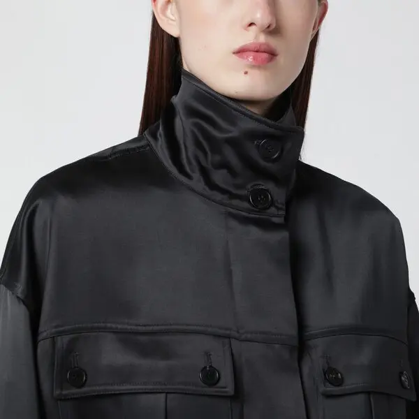 DURAZZI MILANO Glossy Viscose Shirt Jacket