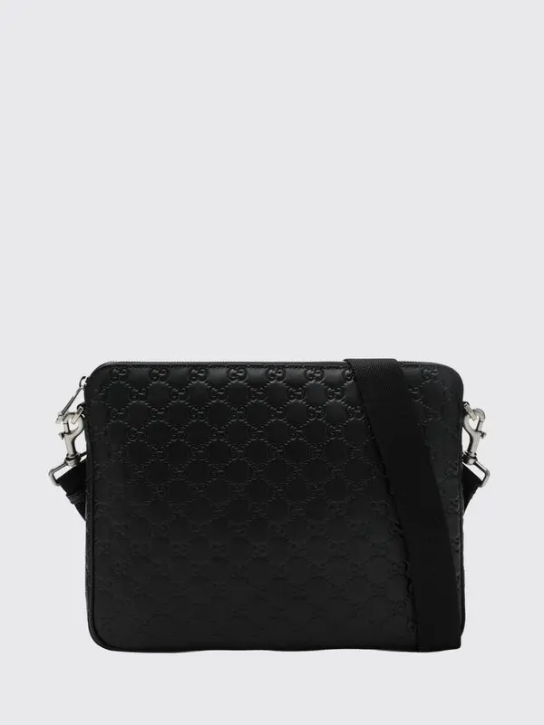 Gucci Gg Shoulder Bag In Leather - Black