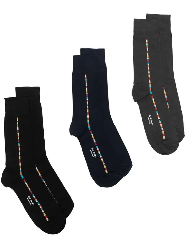 Paul Smith Signature Stripe Cotton Socks 3-pack - Multicolor