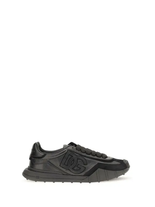 Dolce & Gabbana Athletic Fabric And Leather Sneakers - Black