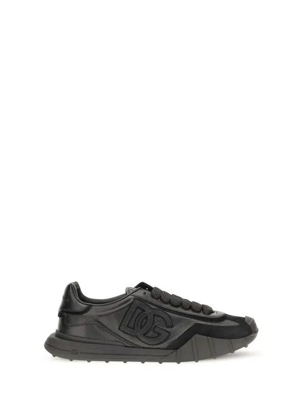 Dolce & Gabbana Athletic Fabric And Leather Sneakers - Black