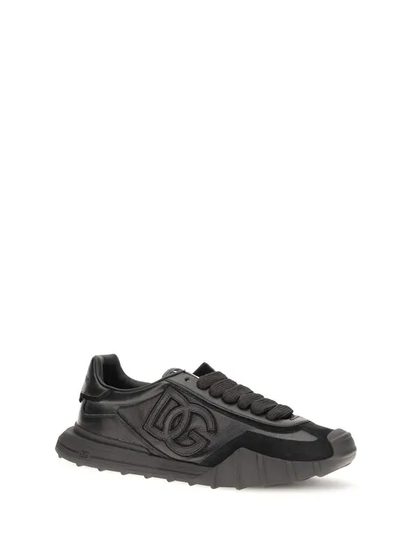 Dolce & Gabbana Athletic Fabric And Leather Sneakers - Black