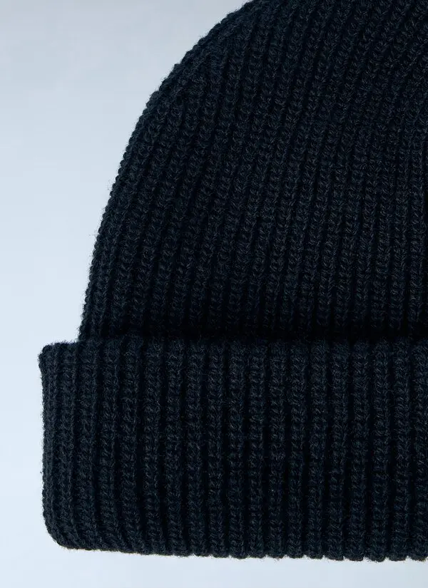 Balenciaga Ribbed Knit Beanie - Black