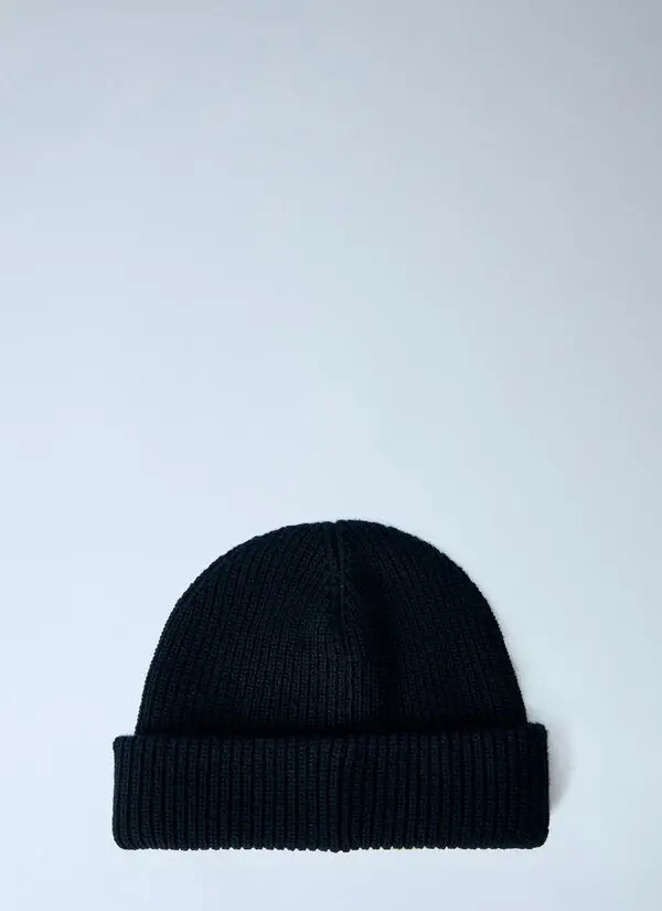Balenciaga Ribbed Knit Beanie - Black