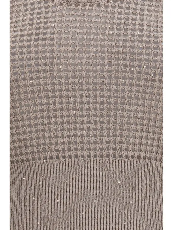Brunello Cucinelli Perforated Sequin Tank Top